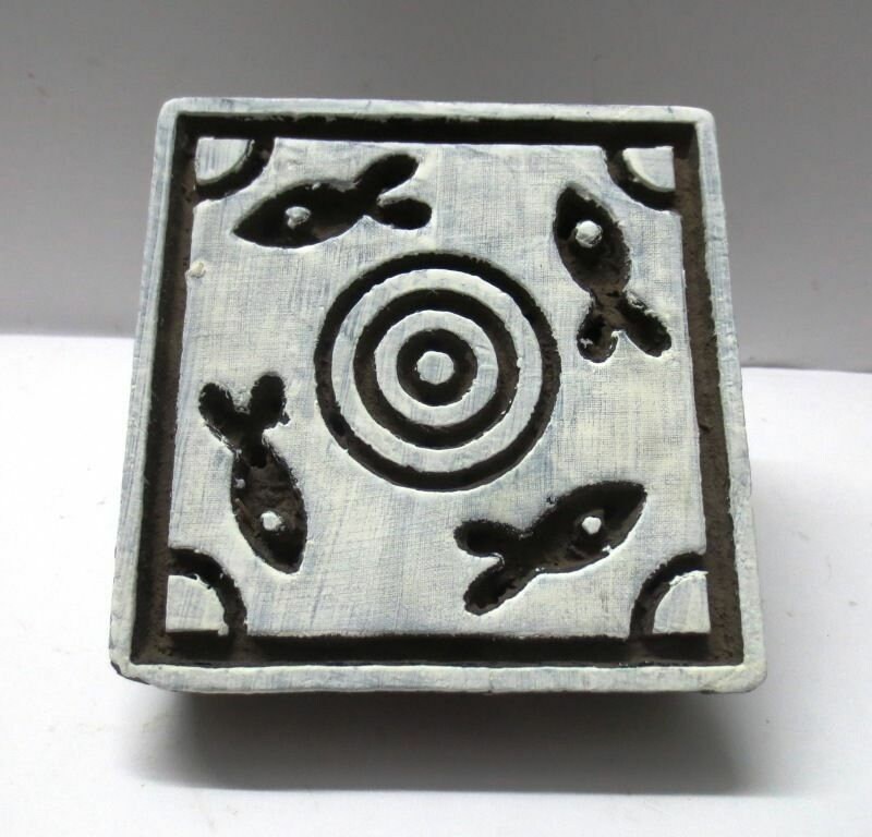 Antique Indian Wooden Block Fish Carving Design Wooden Art Decorative ...