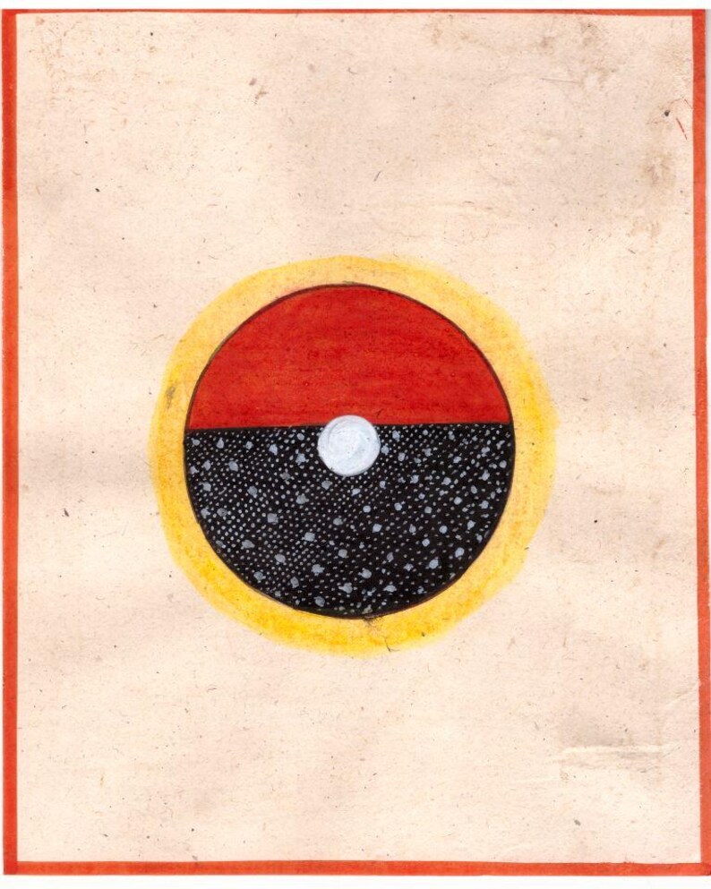 Tantra Painting on Old Paper Indian Spiritual Art Cosmic Energy Art ...