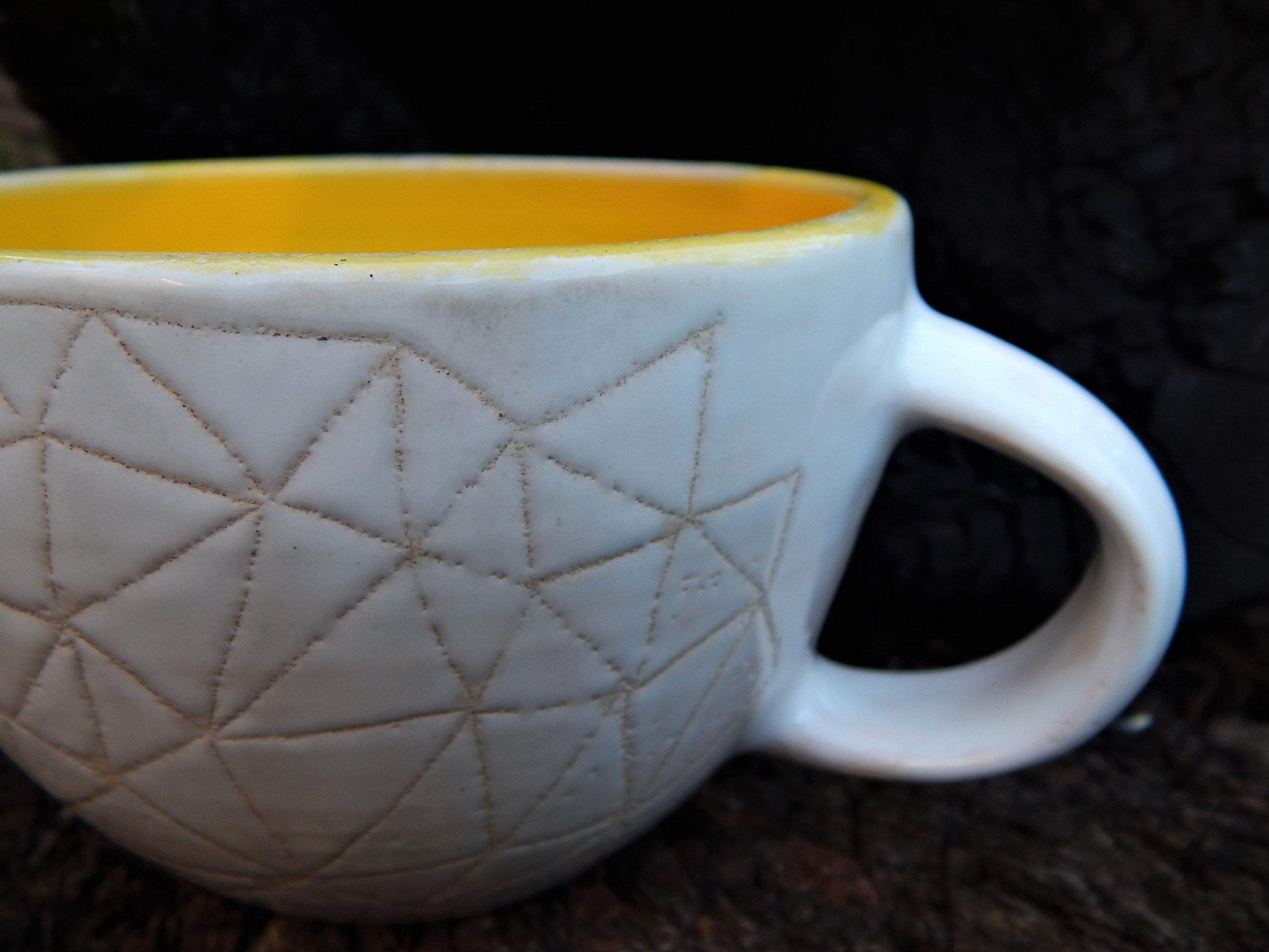 Mug With Ornament Village Cup Handmade Ceramics Gift for - Etsy