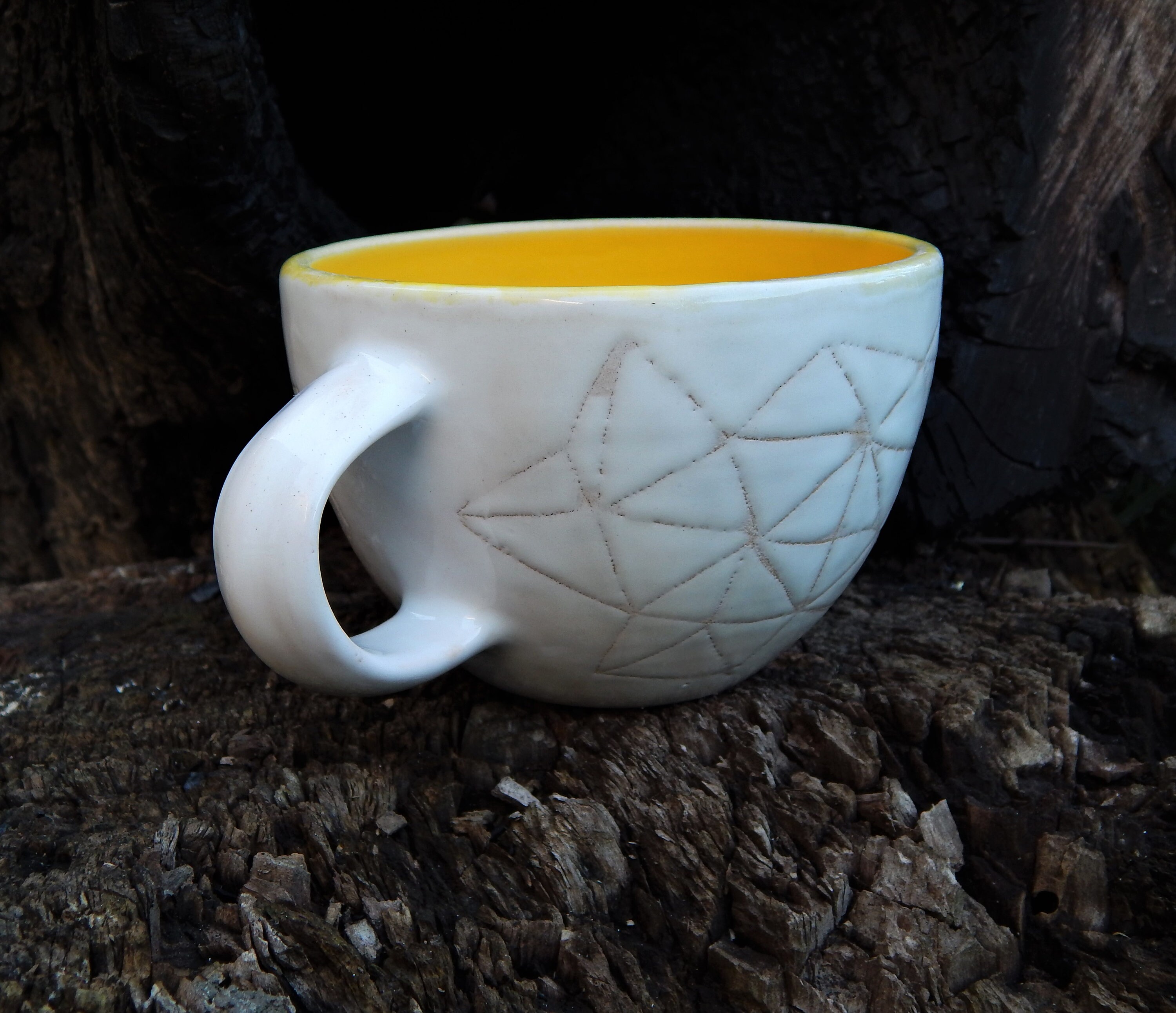 Mug With Ornament Village Cup Handmade Ceramics Gift for - Etsy