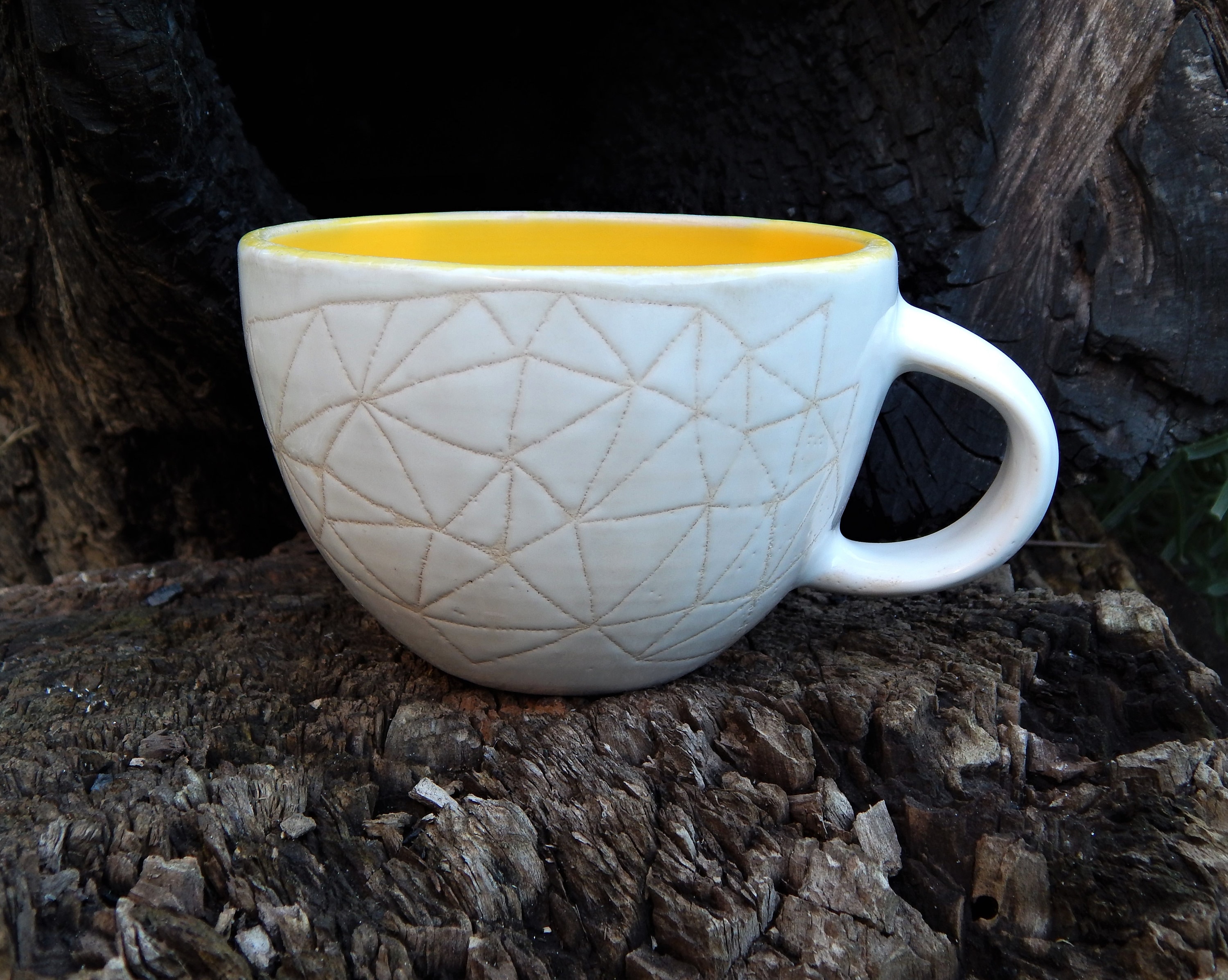 Mug With Ornament Village Cup Handmade Ceramics Gift for - Etsy