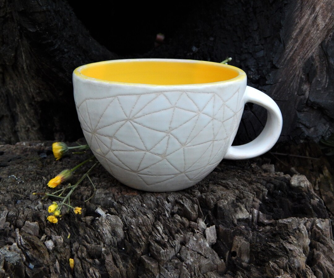 Mug With Ornament, Village Cup, Handmade Ceramics, Gift for Christmas ...
