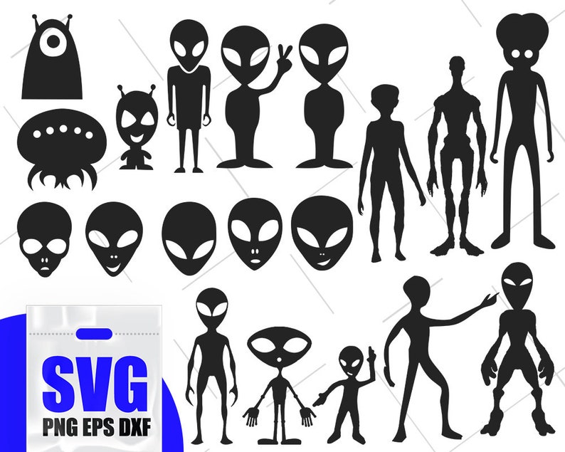 Aliens svg ufo svg alien martians svg alien vector alien | Etsy