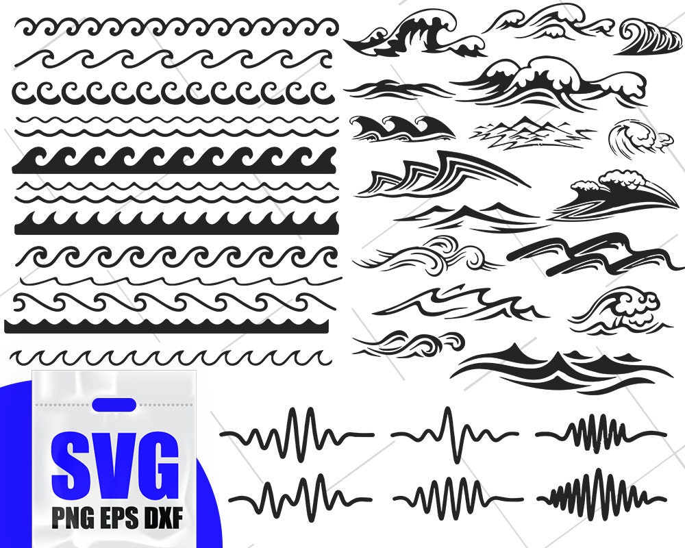wave svg bundle wave svg png eps wave clip art wave wut | Etsy