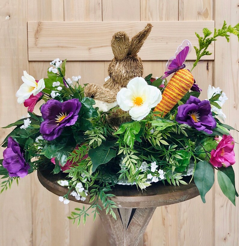 Bunny Centerpiece Spring Arrangement Bunny Arrangement | Etsy