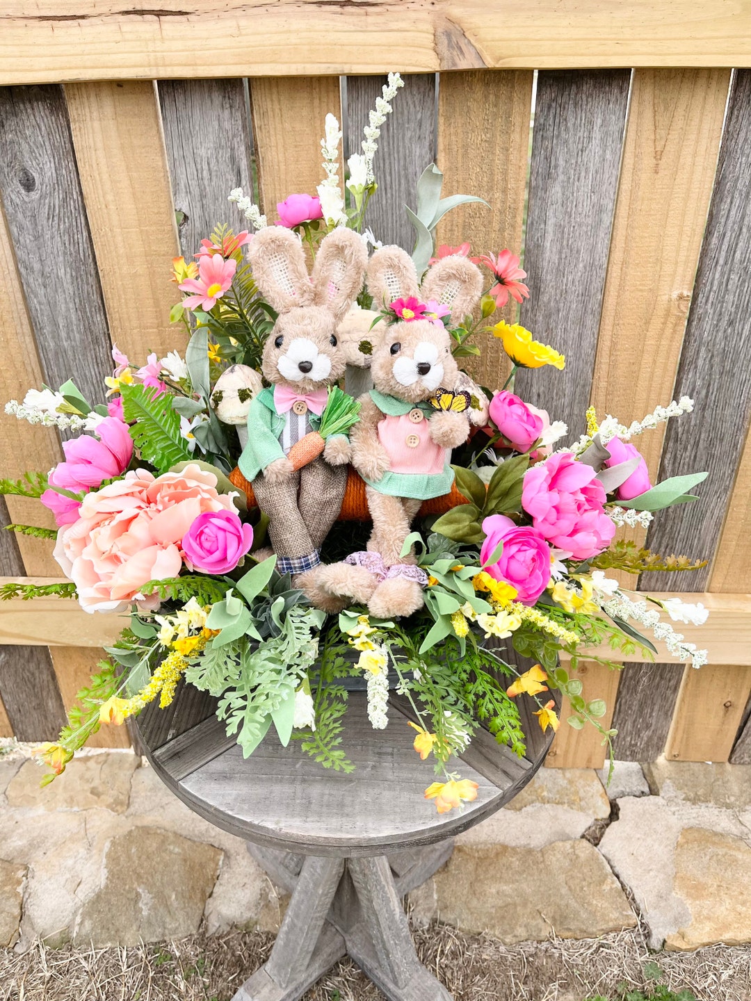 Bunny Centerpiece, Spring Arrangement, Bunny Arrangement, Spring Table ...