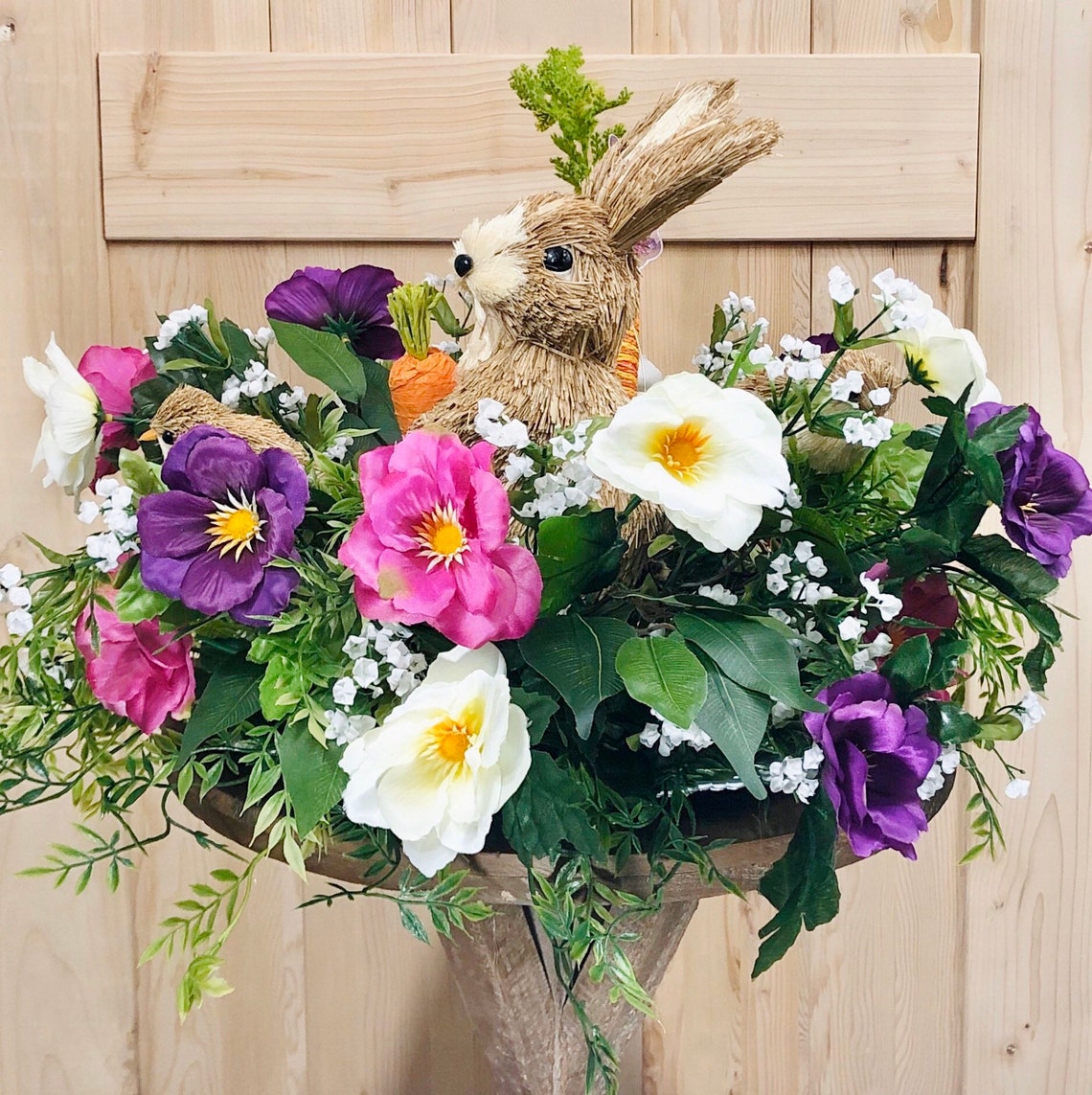 Bunny Centerpiece Spring Arrangement Bunny Arrangement | Etsy