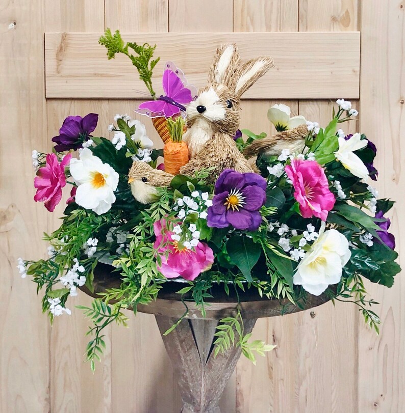 Bunny Centerpiece Spring Arrangement Bunny Arrangement | Etsy