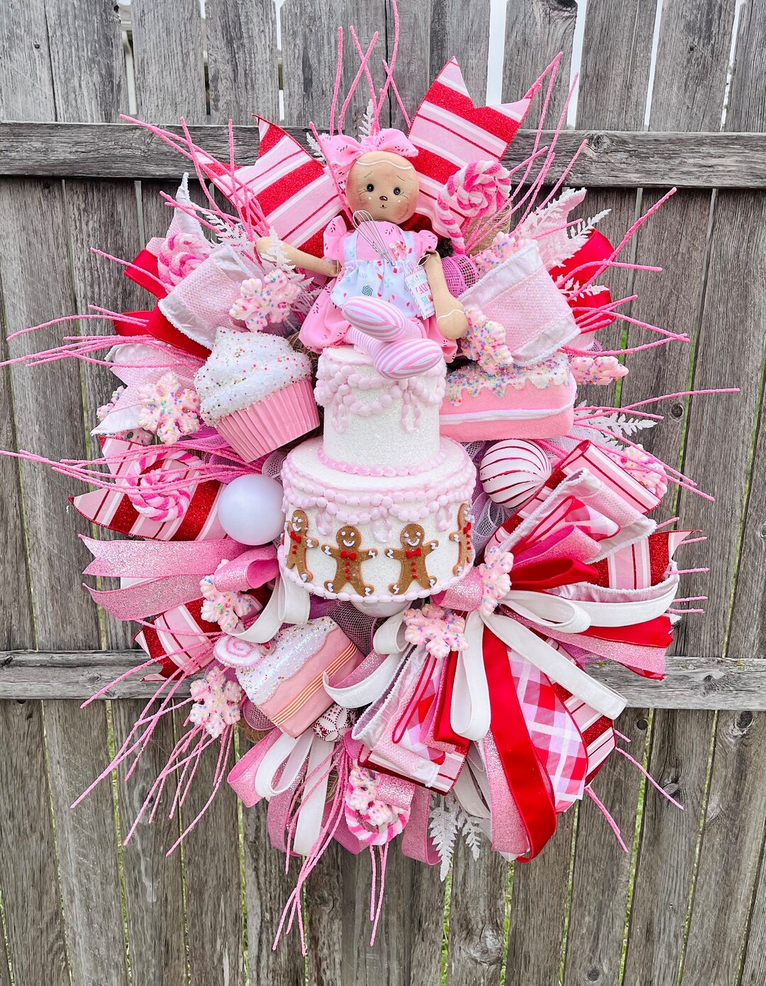 Gingerbread Wreath for Front Door Christmas Wreath - Etsy