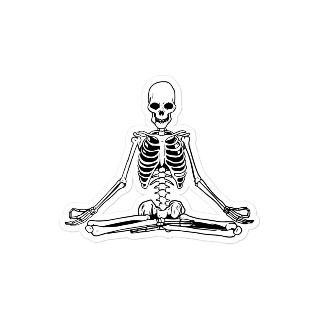 Meditating Skeleton Sticker - Etsy