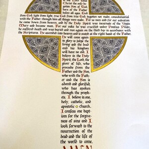 Cross Creed Rose Window Calligraphy Print - Etsy