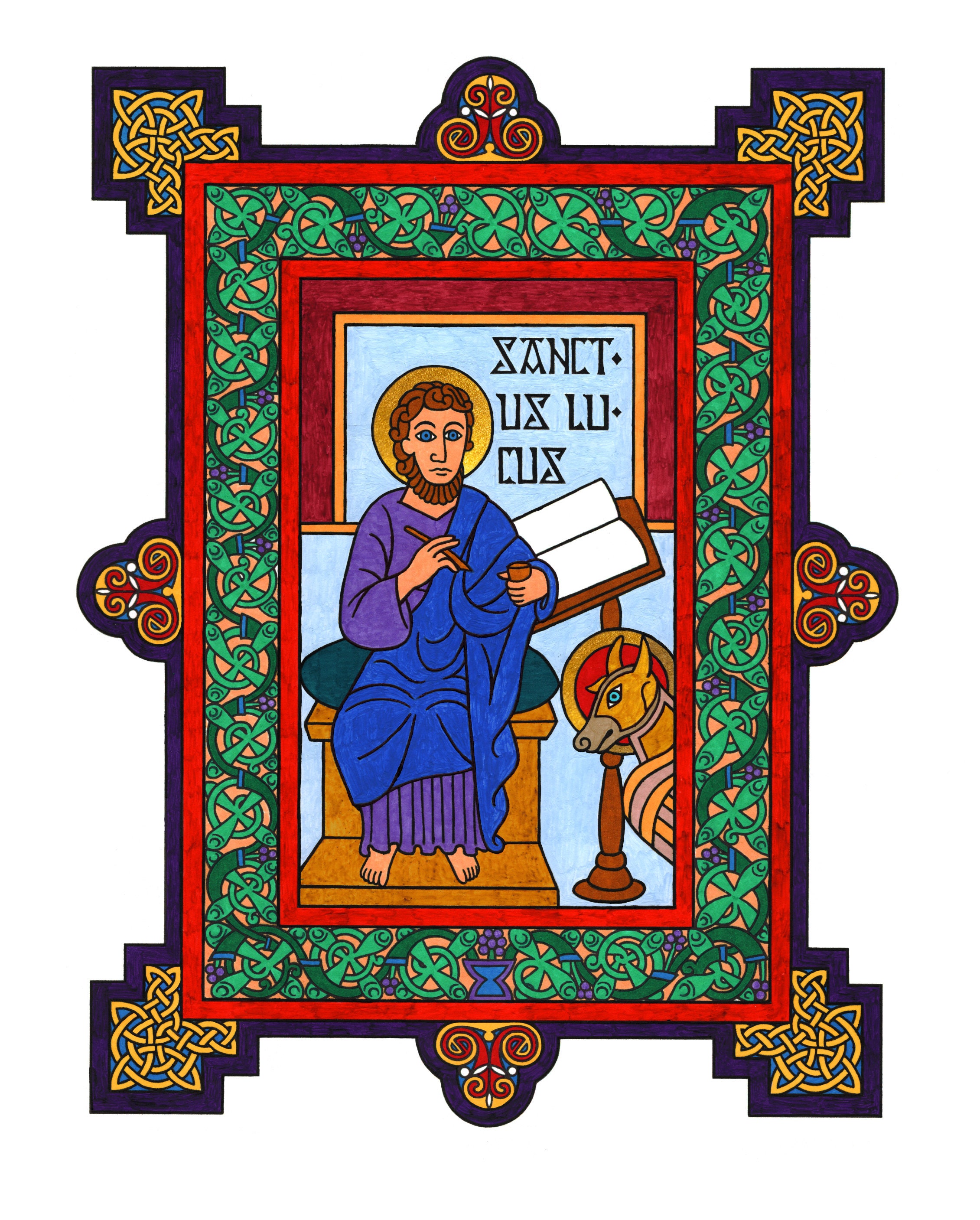 Celtic Icons Illuminated Evangelist Icon Prints Set of Four matthew ...