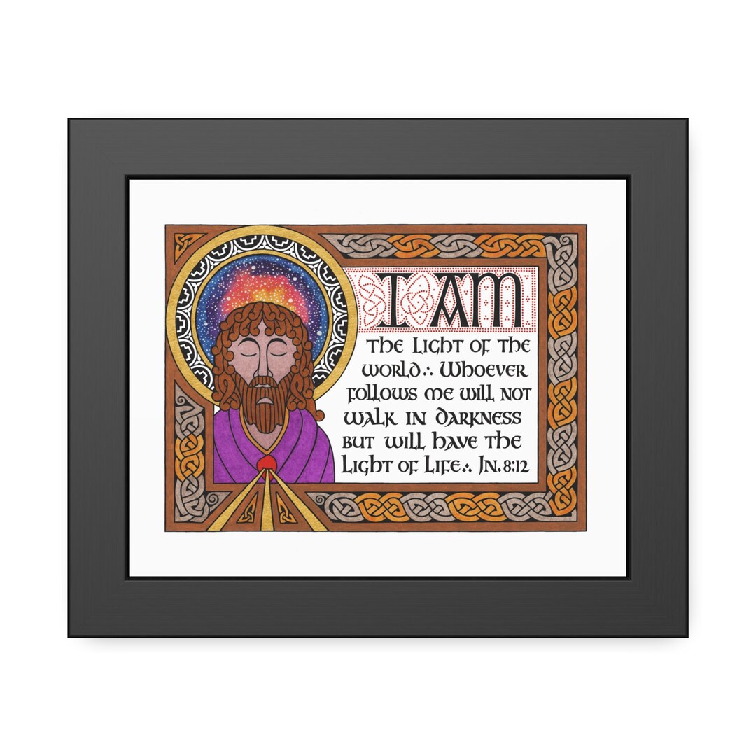 Celtic Christ Illumination Print: "i AM the Light of the World ...