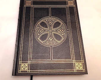 Celtic Illuminated Gospel Book, Hand Bound Embossed Leather, Latin and ...