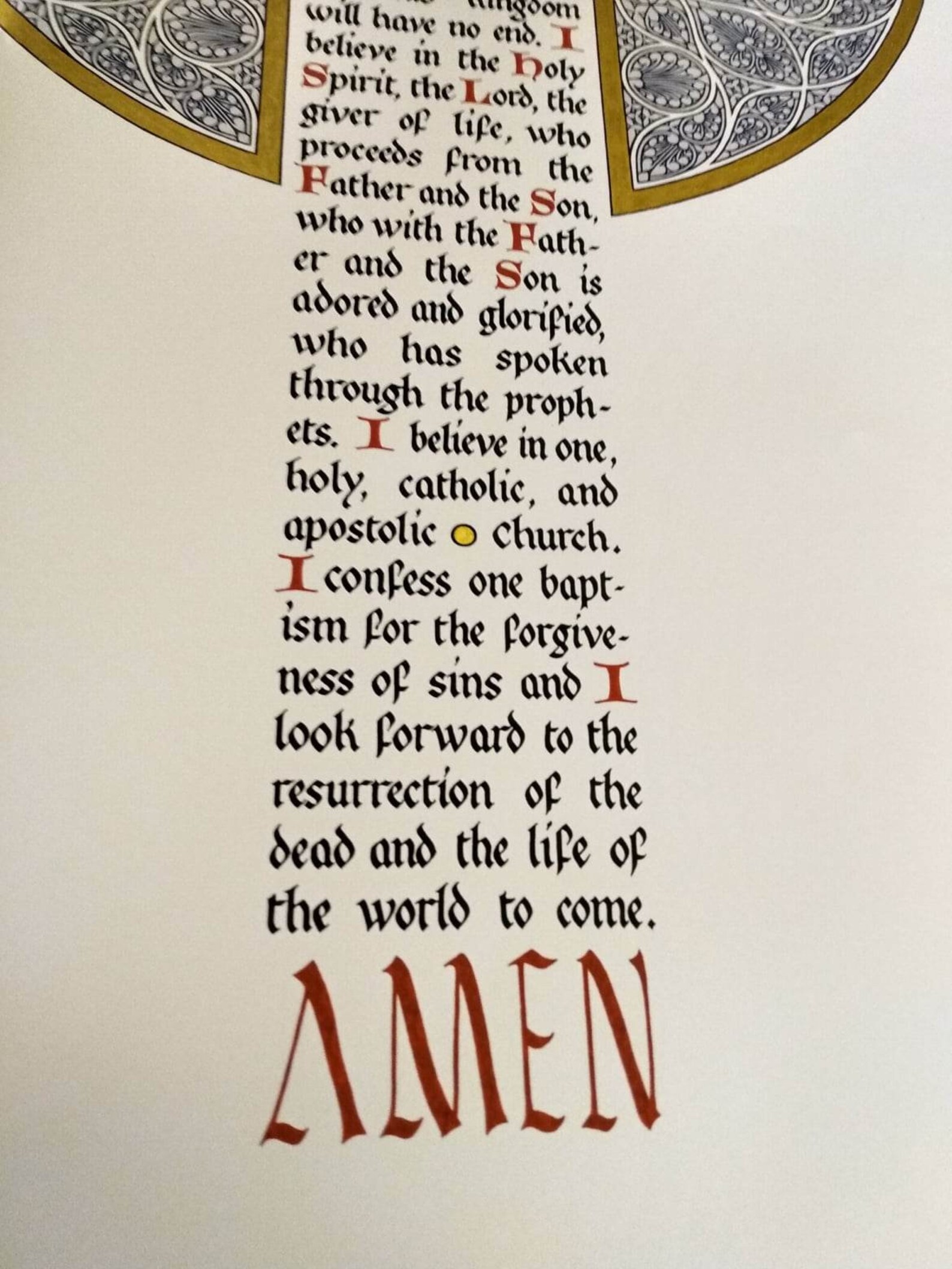 Cross Creed Rose Window Calligraphy Print - Etsy