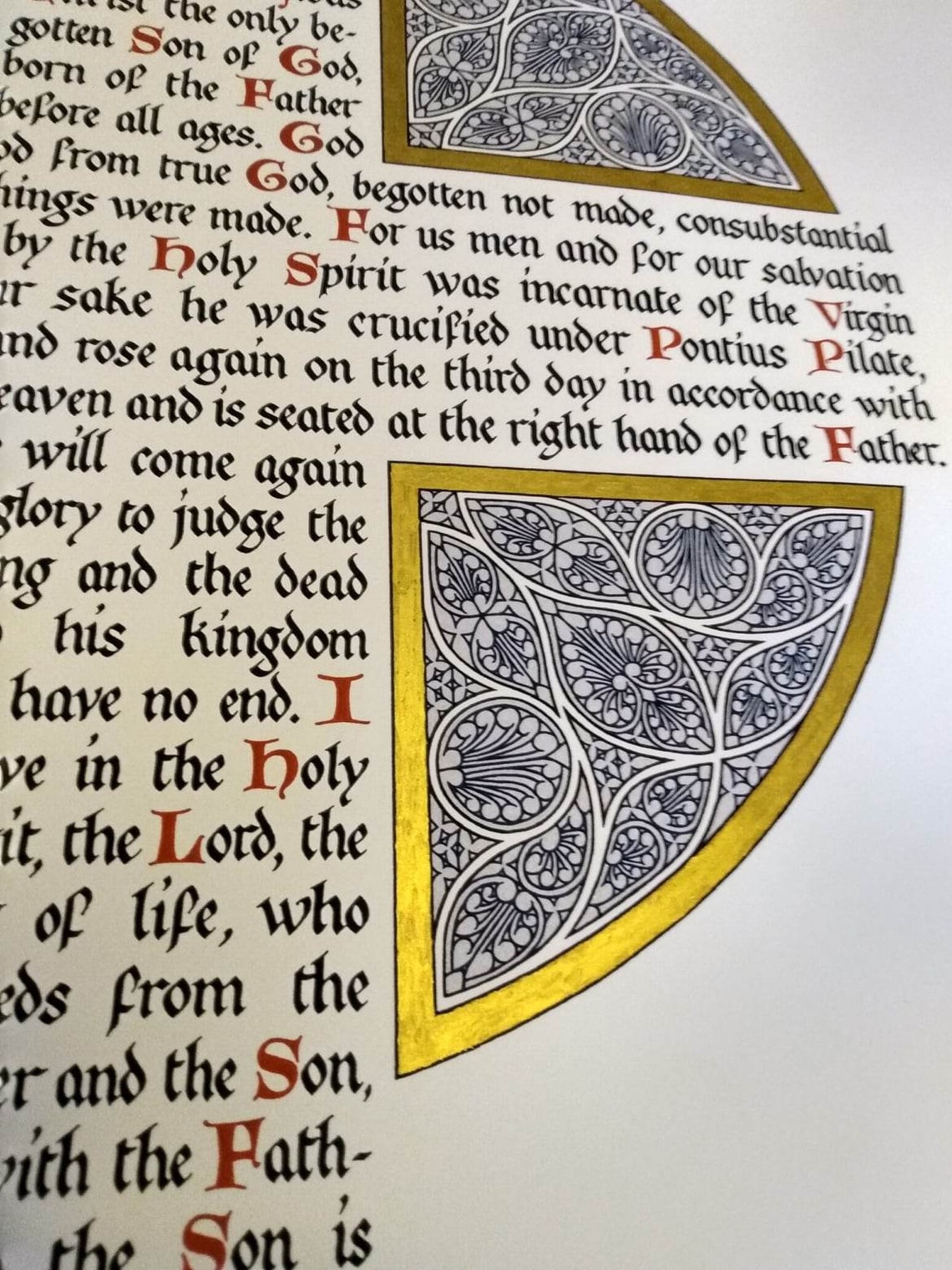 Cross Creed Rose Window Calligraphy Print - Etsy