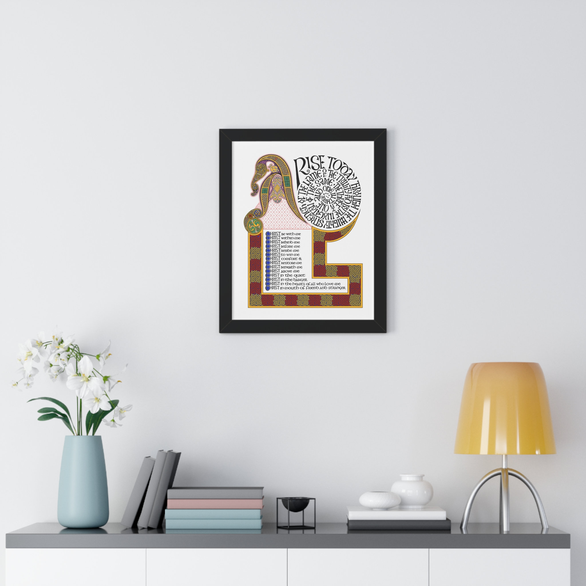 Celtic Illumination, Lorica of St. Patrick, Calligraphy, Framed ...