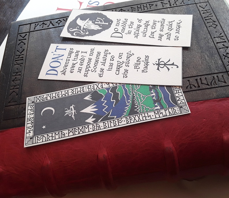 Tolkien Calligraphy Printable Bookmarks Set, Lord of the Rings Quotes ...