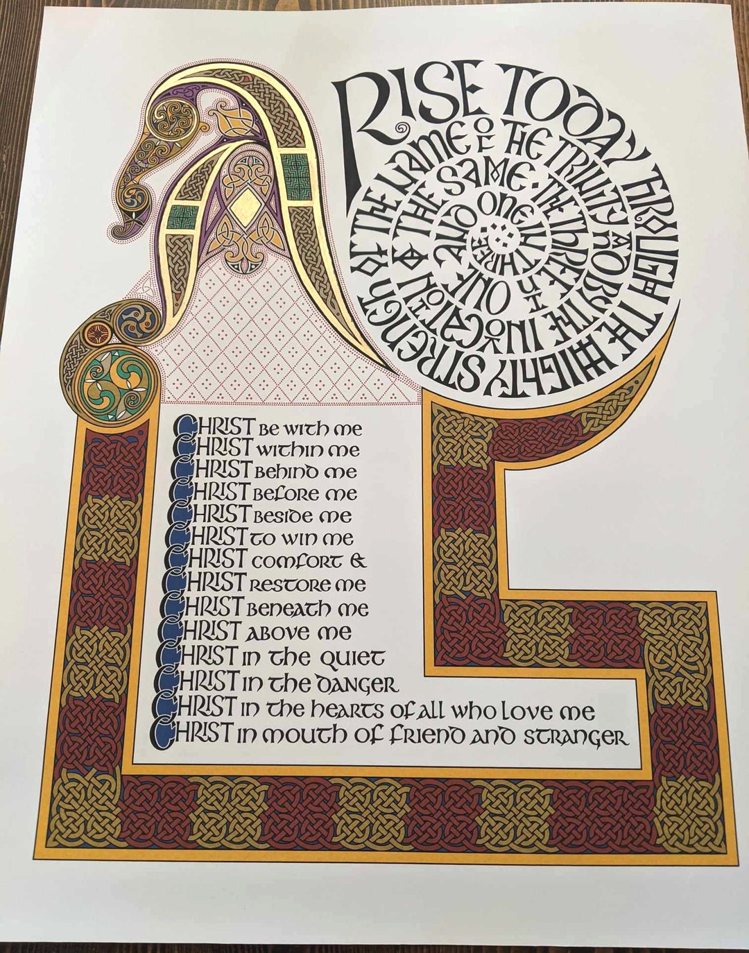 Celtic Illumination, Lorica of St. Patrick, Calligraphy, Framed ...