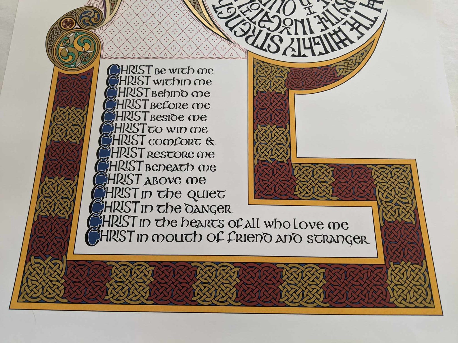 Celtic Illumination, Lorica of St. Patrick, Calligraphy, Framed ...