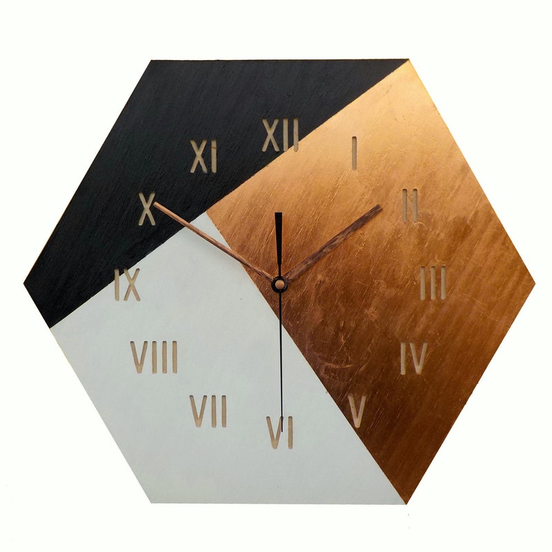 Hexagon Clock - Etsy New Zealand