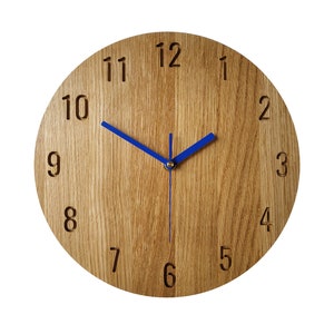 Warm Shade Oak Clock, Natural Resin, Modern Clock, 28cm 11'', Wall ...