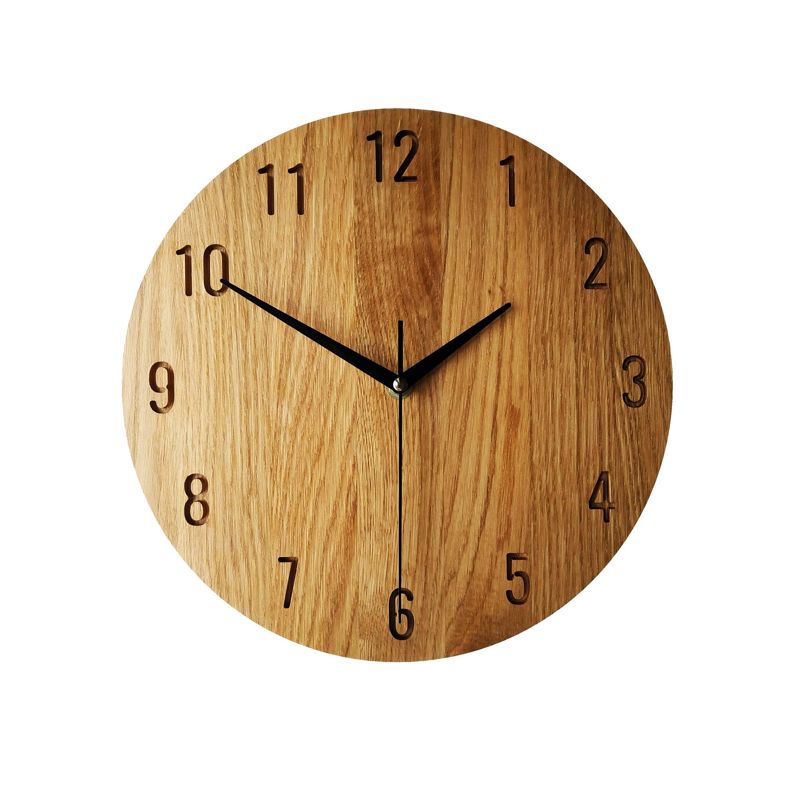 Warm Shade Oak Clock Natural Resin Modern Clock 28cm | Etsy