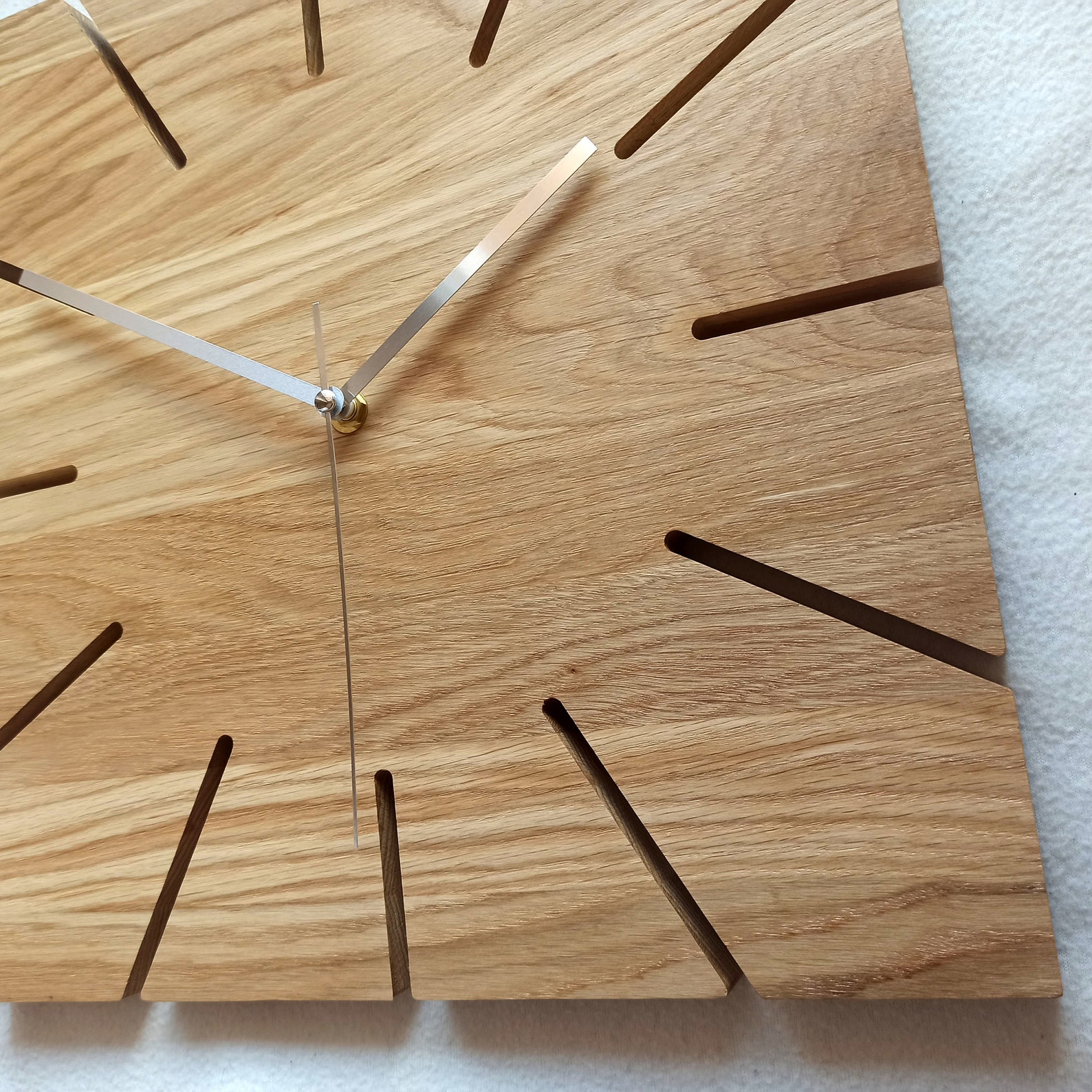 Square OAK Clock Warm Wood Clock 14'' 36cm Resin - Etsy