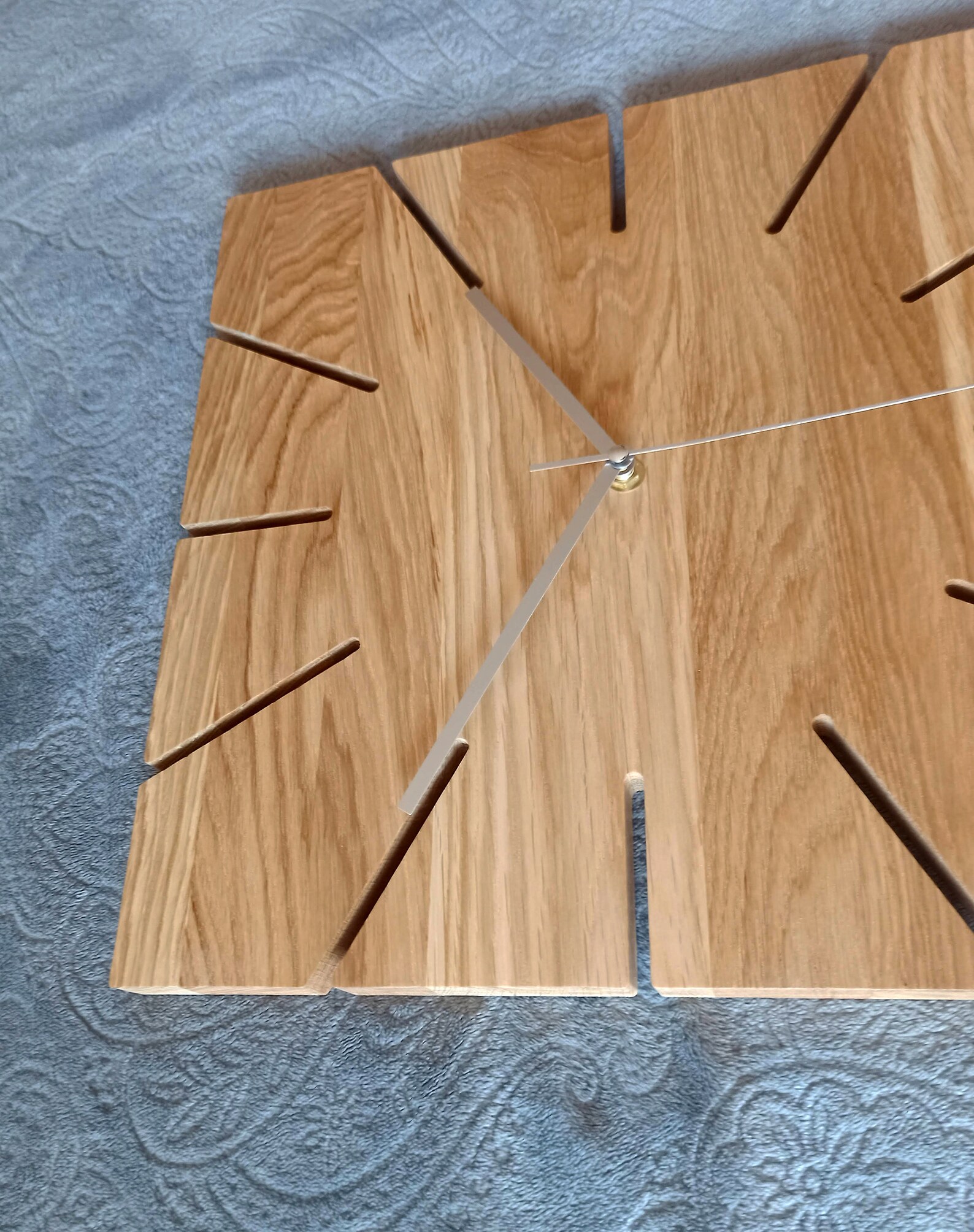 Square OAK Clock Warm Wood Clock 14'' 36cm Resin - Etsy