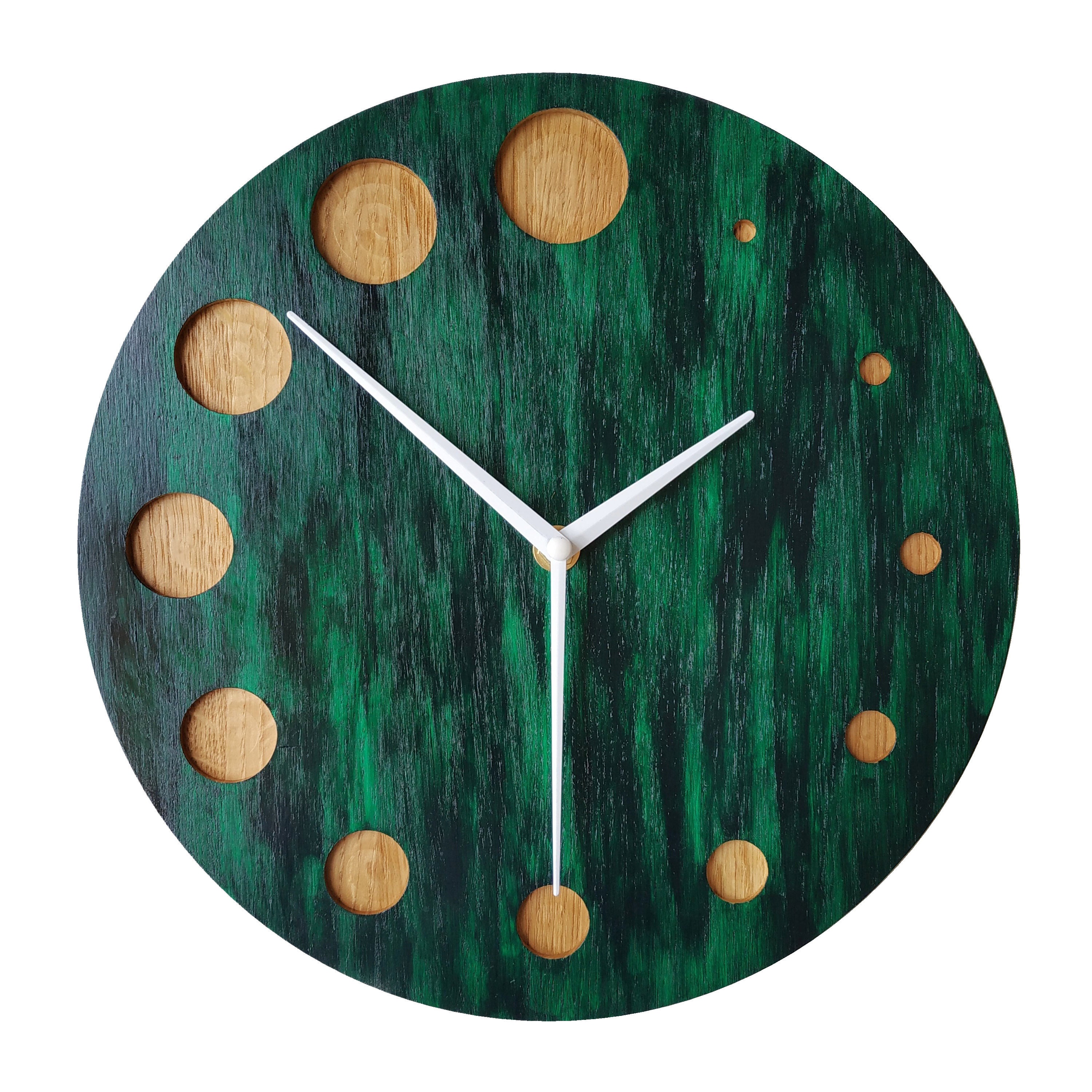 Oak Bottle Green Clock 11'' 28cm Wall Art Home and - Etsy