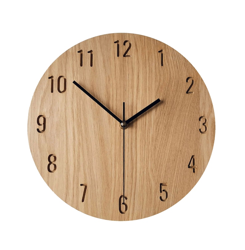 Modern Clock Unique Wall Clock Numbers Clock Minimalist Oak - Etsy