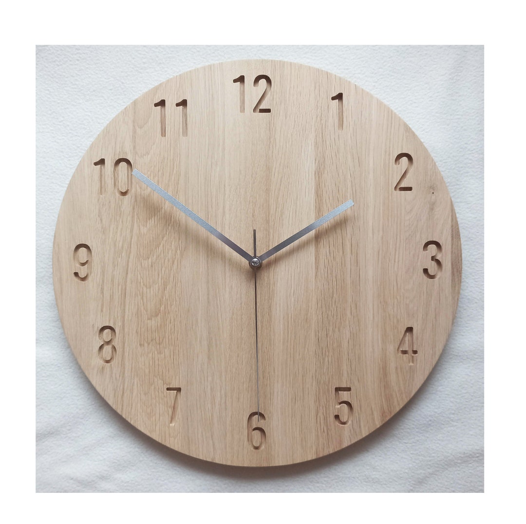 Large Oak Wood Wall Clock: Modern Minimalist Design (15.75''/40cm) - Etsy
