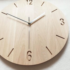 Minimalist Oak Wood Clock, Silent Modern Wall Decor 36cm - Etsy