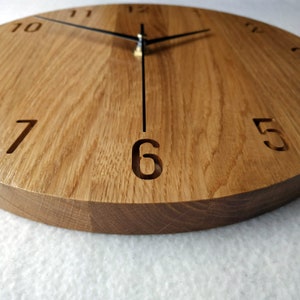 Warm Shade Oak Clock, Natural Resin, Modern Clock, 28cm (11''), Wall ...