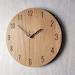 Modern Clock, Unique Wall Clock, Numbers Clock, Minimalist Oak Clock ...