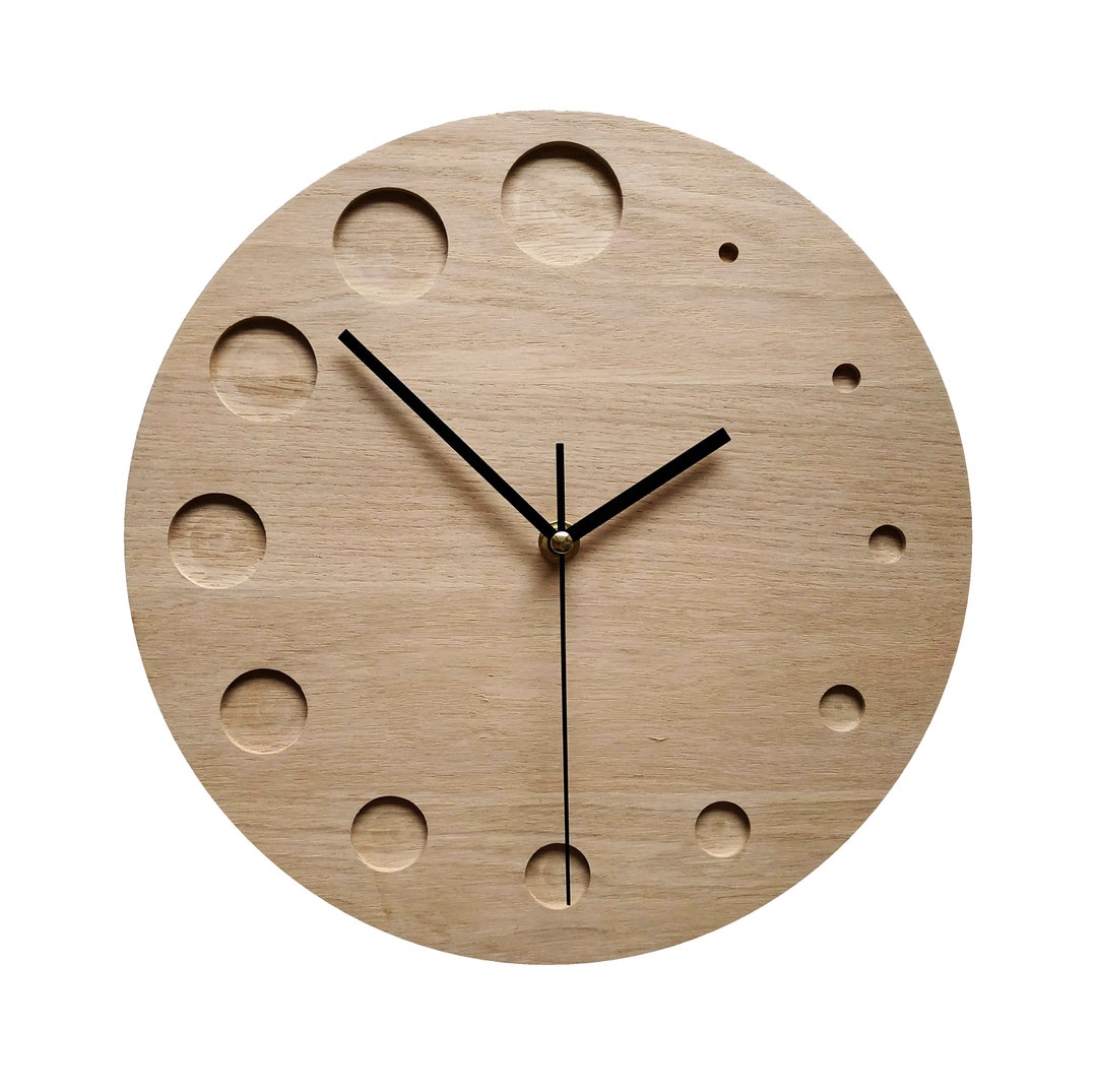 Minimalist Wooden Wall Clock, Modern Clock, 11'' 28cm, Silent Clock ...