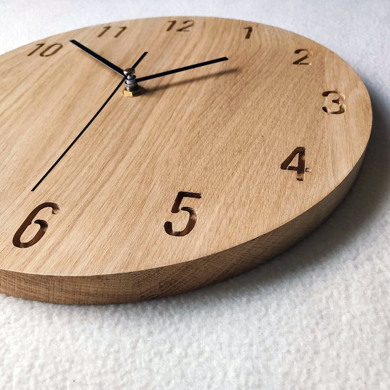 Modern Clock Unique Wall Clock Numbers Clock Minimalist Oak - Etsy