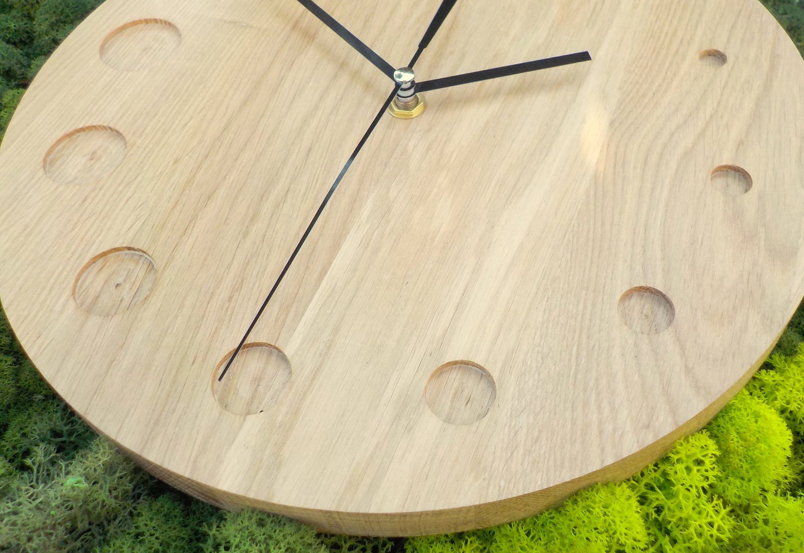 Oak Oval Clock Minimalist Wall Clock 11'' 28cm | Etsy