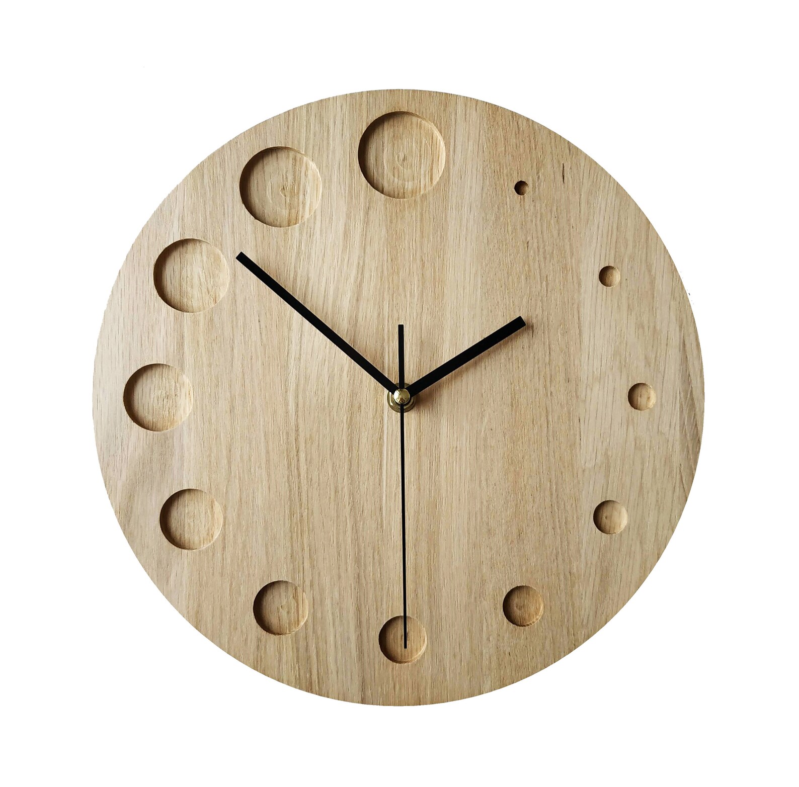 Oak Oval Clock Minimalist Wall Clock 11'' 28cm | Etsy