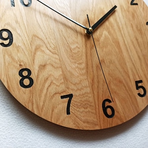 Large Oak Wood Wall Clock: Modern Minimalist Resin Art 36cm - Etsy