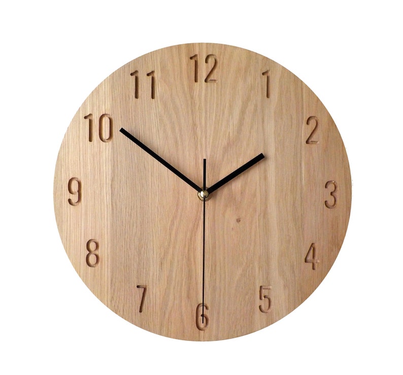 Modern Clock Unique Wall Clock Numbers Clock Minimalist Oak - Etsy