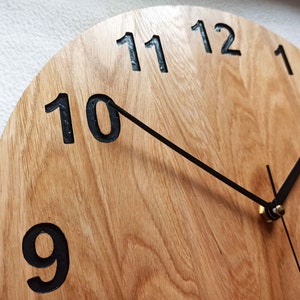 Large Oak Wood Wall Clock: Modern Minimalist Resin Art 36cm - Etsy