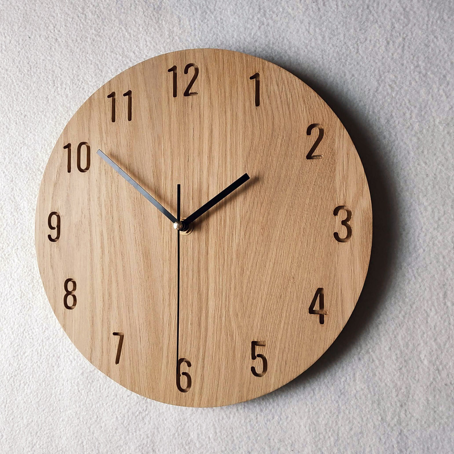 Modern Clock Unique Wall Clock Numbers Clock Minimalist Oak - Etsy