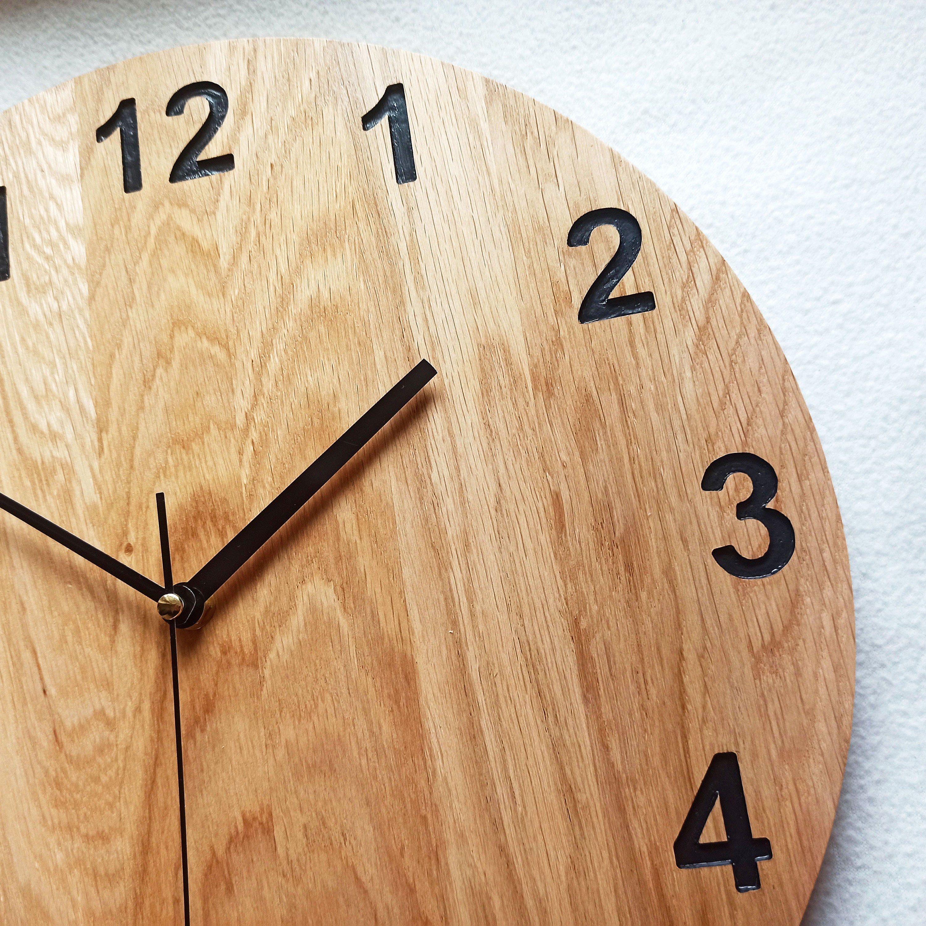 Large Oak Wood Wall Clock: Modern Minimalist Resin Art 36cm - Etsy