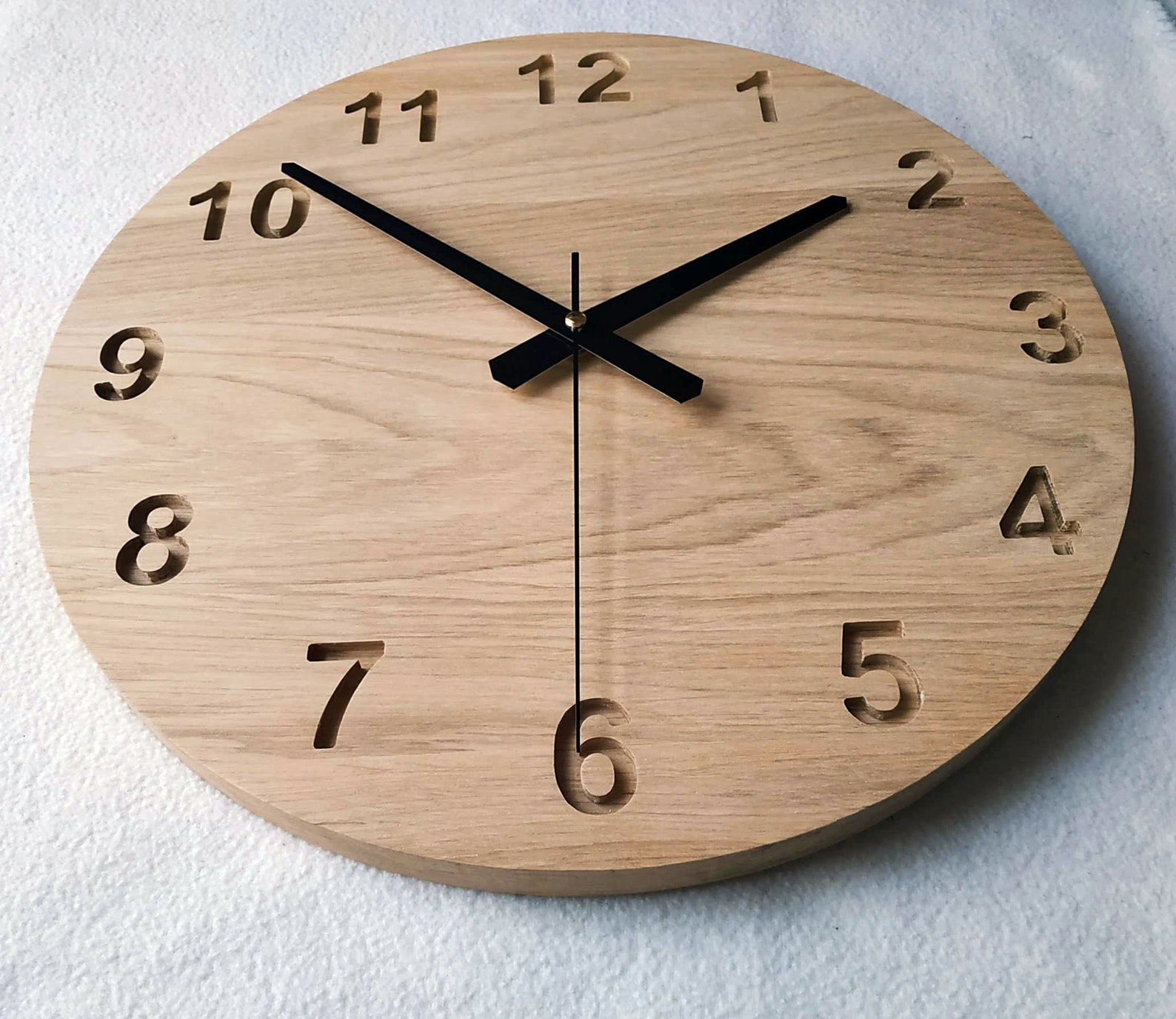 Minimalist Wood Clock Silent Wall Clock 14'' 36cm - Etsy