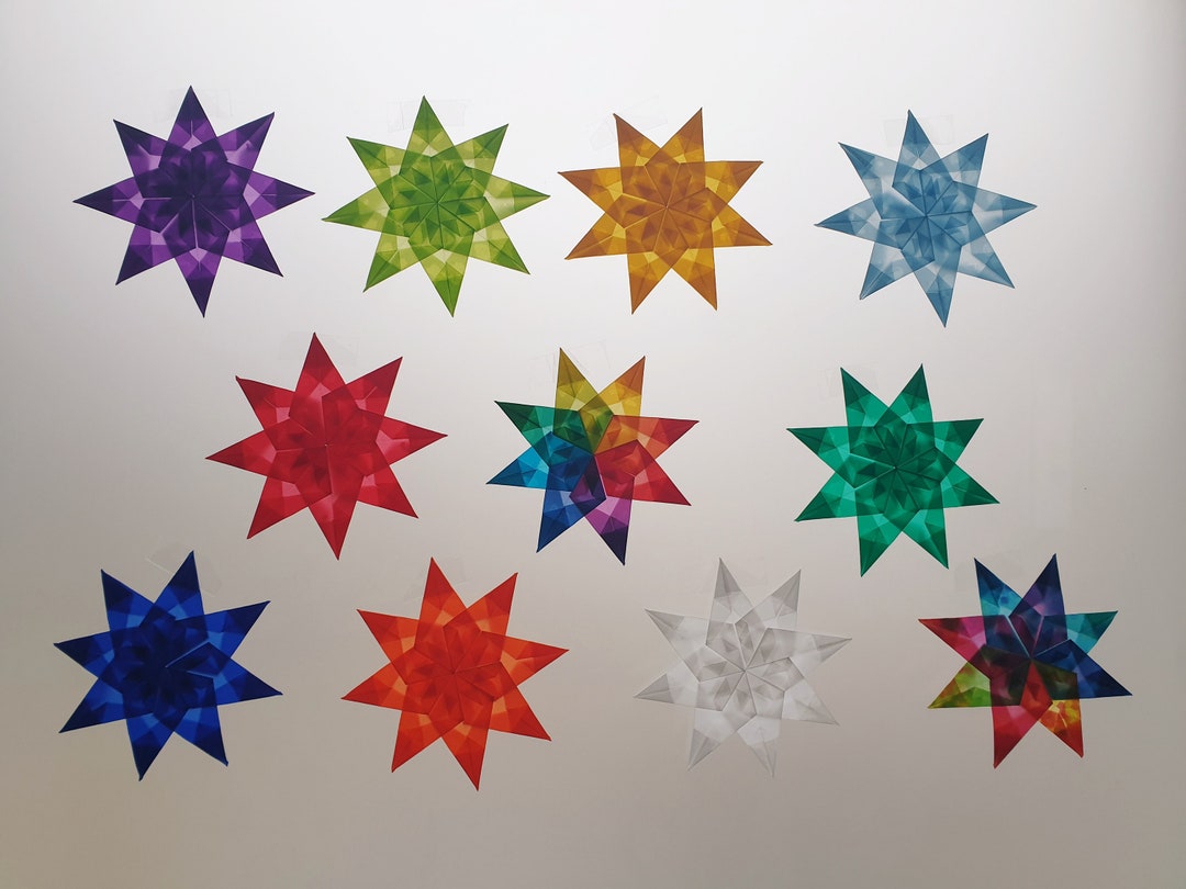Fensterstern/Transparentstern *dickes Papier/Stabil* 11 Stück/12cm ...