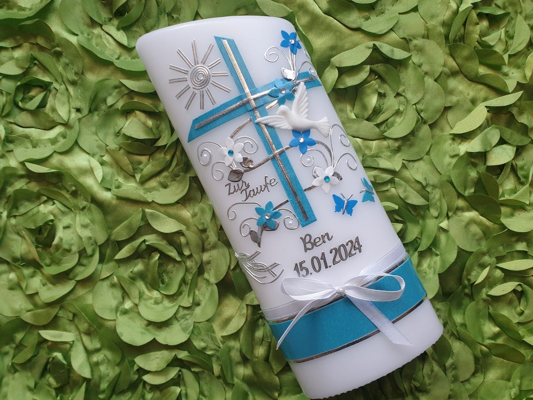 Baptism Candle With Inscription Included/ Shape: Elipse - Etsy