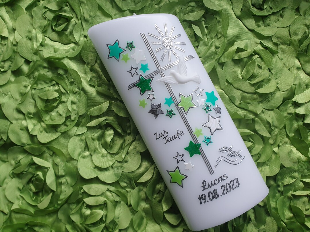 Baptism Candle With Inscription Included/ Shape: Elipse - Etsy