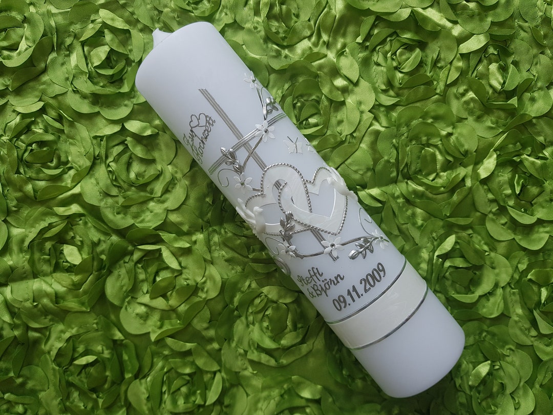 Wedding Candle With Inscription Included - Etsy UK