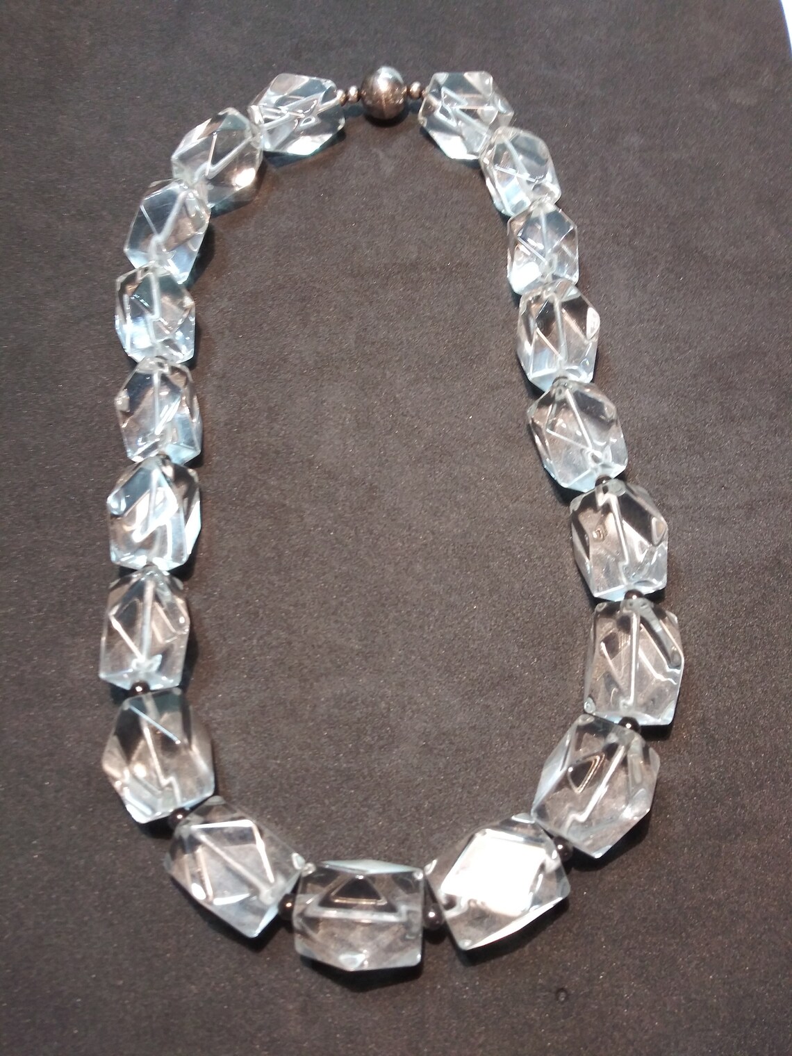 Vintage Italian Block Crystal Choker/necklace - Etsy